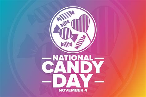 전국 캔디의 날 11월 4일 휴일 개념 배경 배너 카드 텍스트 비문이있는 포스터를위한 템플릿 벡터 Eps10 일러스트레이션 국가 관광명소에 대한 스톡 벡터 아트 및 기타