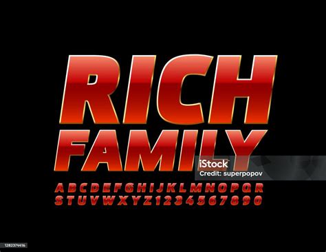 빨간색과 골든 알파벳 문자와 숫자벡터 엘리트 로고 리치 패밀리 Empire에 대한 스톡 벡터 아트 및 기타 이미지 Empire 가족 개념 Istock