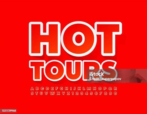 벡터 프로모션 배너 핫 투어 알파벳 문자와 숫자의 스티커 스타일 세트 공휴일에 대한 스톡 벡터 아트 및 기타 이미지 공휴일 관광 관광 리조트 Istock