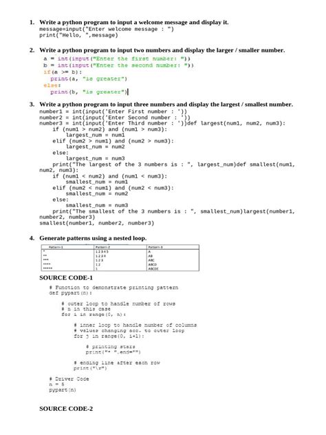 Python Programs Pdf Software Engineering Elementary Mathematics