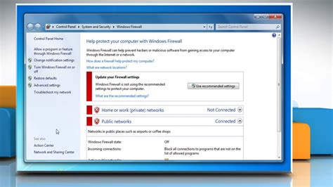 Configure Windows Firewall Settings On A Windows® 7 Pc Windows