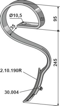 Hinken Parts Schnellfluß Zinken Mit Schar 21019r