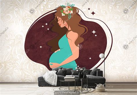 پوستر یه بعدی کلینیک بارداری طرح زن باردار با لباس سبز Wa 1379 چاپ دی