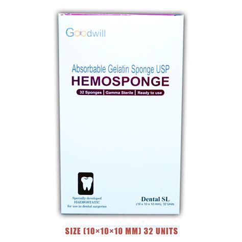 Buy Goodwill Hemosponge 101010mm Absorbable Gelatin Sponge 32 Units