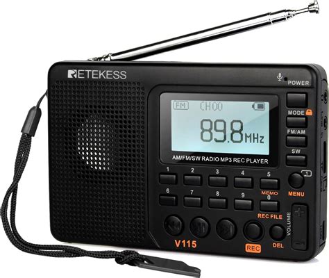 Amazon Com Portable Band AM FM SW Radio With Bluetooth LED Flashlight Electronics