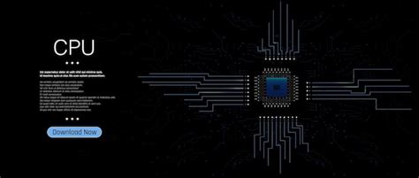 Premium Vector Futuristic Microchip Processor With Lights On The Blue Background Quantum