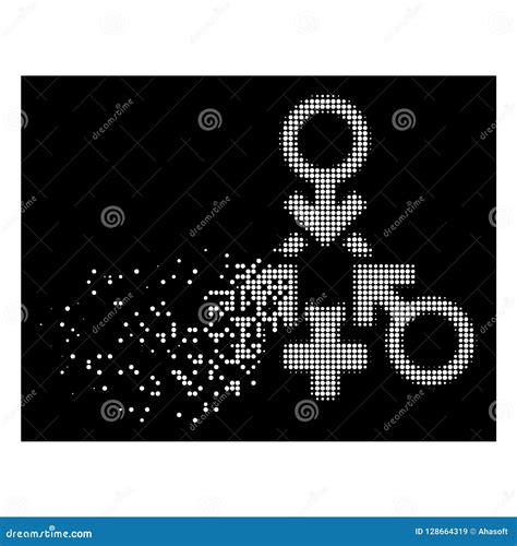 Bright Fractured Dotted Halftone Triple Penetration Sex Icon Stock Vector Illustration Of