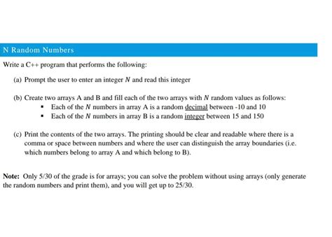 Solved N Random Numbers Write A C Program That Performs