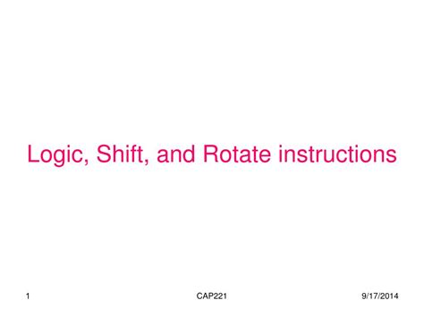 Ppt Logic Shift And Rotate Instructions Powerpoint Presentation