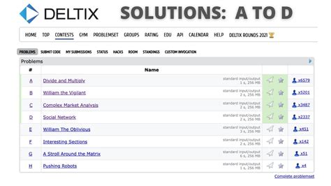 codeforces deltix autumn 2021 solutions for a b c d youtube