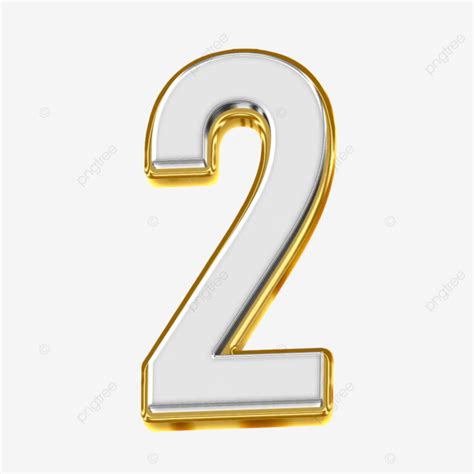 Light Golden Shiny 2nd Number Vector Shiny 3d Number 2nd Second