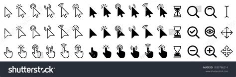 Set Flat Cursor Icons Hand Arrow Stock Vector Royalty Free 1935786214