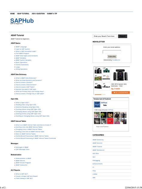 saphub abap tutorial pdf sql computing