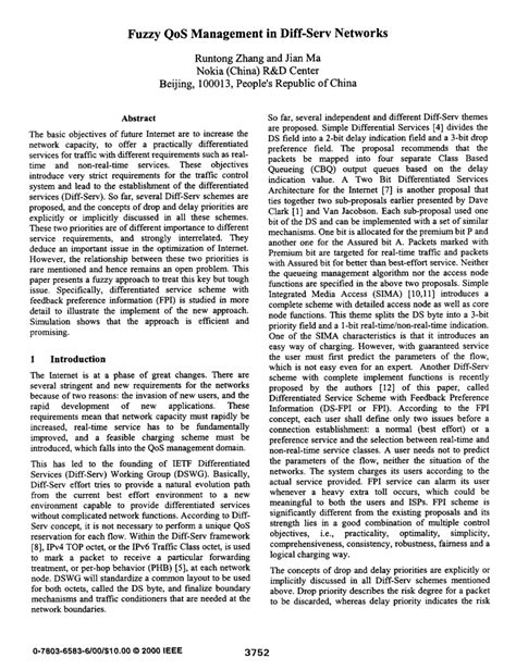 Pdf Fuzzy Qos Management In Diff Serv Networks