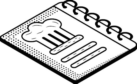 요리사 조리법 책 등각 투영 개념 요리책 손으로 그린 벡터 빵집 와 빵집 와 빵집 그림 음식 준비 와 부엌 기구 밑그림 요리