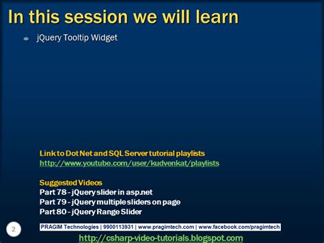 Sql Server Net And C Video Tutorial Jquery Tooltip Widget