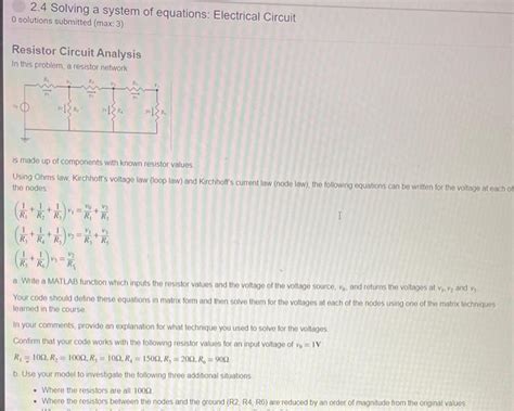 Solved Resistor Circuit Analysis In This Problem A Resistor