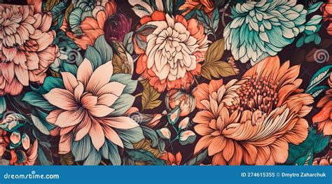Floral Pattern For A Fabric Design Generative Ai Stock Illustration Illustration Of Foliage