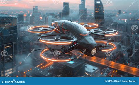 Driven Autonomous Delivery Drones Technology Stock Illustration Illustration Of Smart