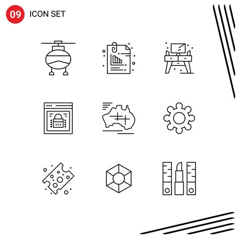 9 Universal Outlines Set For Web And Mobile Applications Web Security Protected Browser Pin Page
