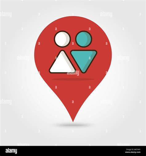 map pointer with toilet washroom restroom lavatory or wc icon stock
