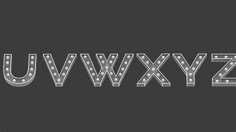3d Alphabet Light Bulbs U Z Turbosquid 2157640
