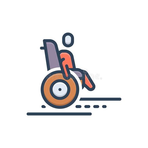 Color Illustration Icon For Disability Insurance Disability And