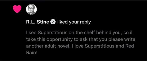 R L Stine Liked My Comment Where I Asked For A New Adult Novel R Goosebumps