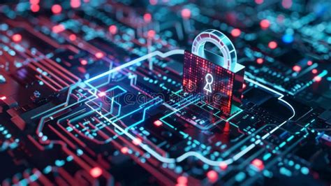 Digital Security Network With Glowing Lock Stock Illustration Illustration Of Protect