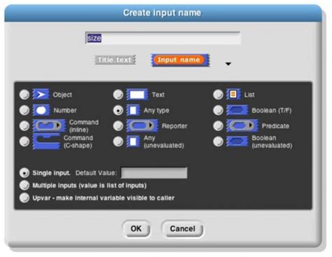 The Snap Input Type Dialog Snap Manual