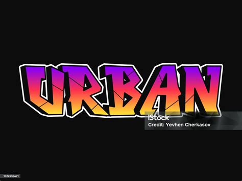 도시 단어 트리피 사이키델릭 그래피티 스타일 문자 벡터 손으로 그린 낙서 만화 로고 도시 일러스트레이션 재미있는 멋진 트리피