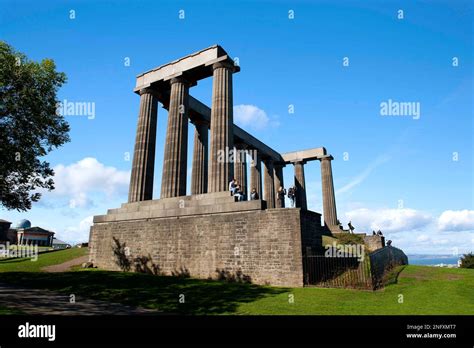 The National Monument Of Scotland On Calton Hill In Edinburgh Is