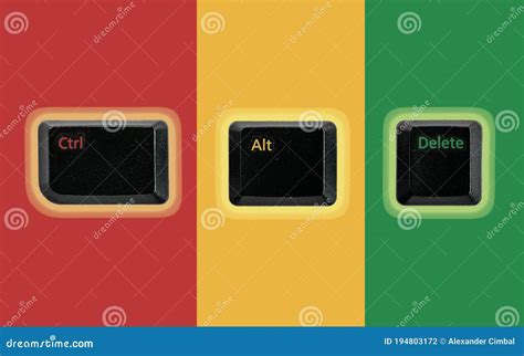 Black Ctrl Alt Del Keyboard Keys Isolated On White A Combination Of Keys Used To Reboot A