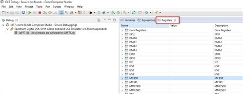 CCS What Is The CC Equivalen Of Cc For This Tools C X Peripheral Registers McBSP