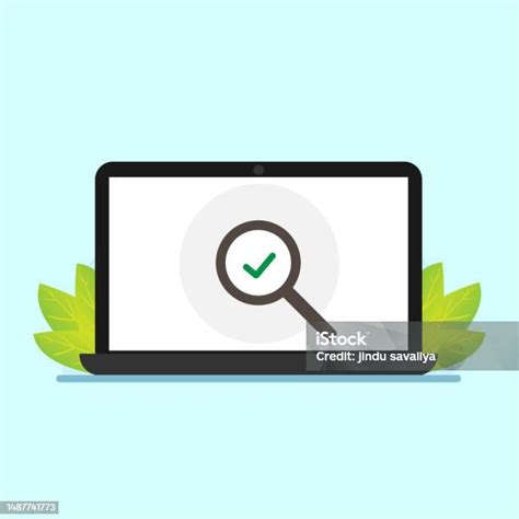 돋보기로 표시하십시오 녹색 표시입니다 앱 버튼을 클릭합니다 선 기호입니다 플랫 디자인 현대 미술 건강 진단에 대한 스톡 벡터