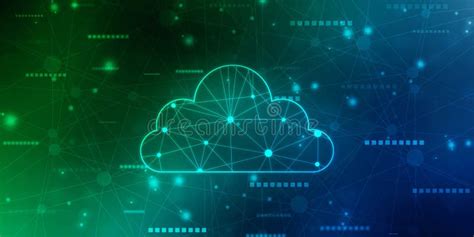 2d Illustration Of Cloud Computing Digital Cloud Computing And Network