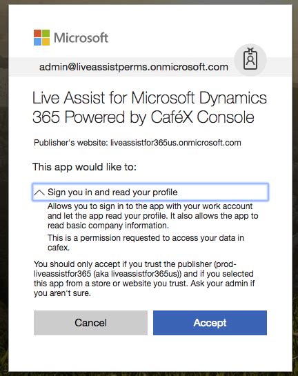 user permissions on dynamics live assist for 365 support