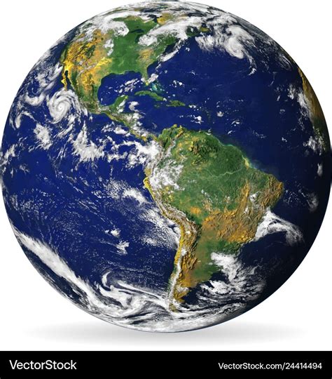 Earth Globe Isolated On White Background Vector Image
