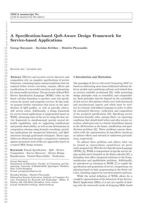 Pdf A Specification Based Qos Aware Design Framework For Service