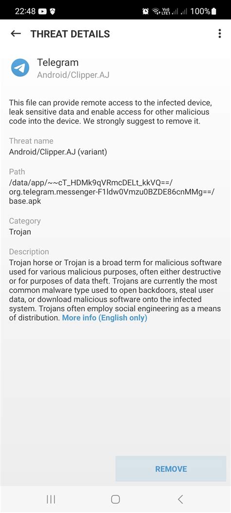 Telegram Virus Error Malware Finding And Cleaning Eset Security Forum