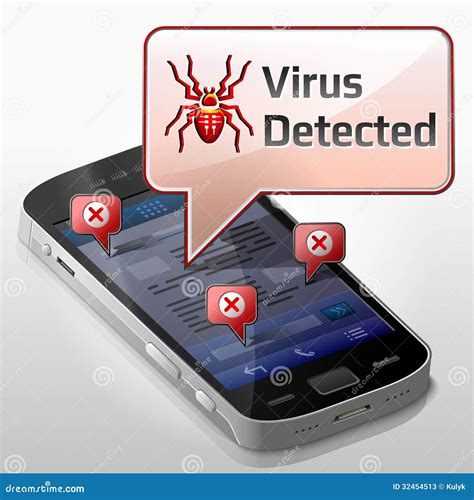 Smartphone With Message Bubble About Computer Viru Stock Vector Illustration Of Danger Cell
