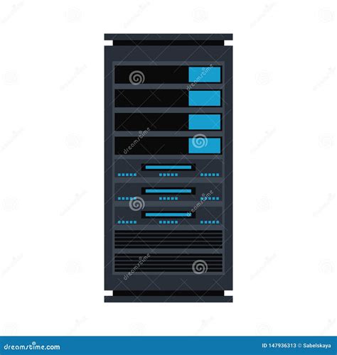 Vector Server Rack Icon Database Storage Design Stock Vector Illustration Of Digital Business
