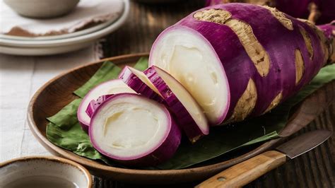 Premium Photo Slice Of Taro On Table