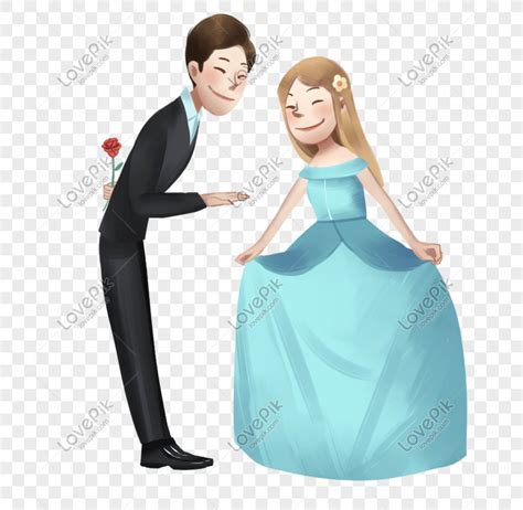 만화 손으로 그려진 행복한 커플 Png 일러스트 무료 다운로드 Lovepik