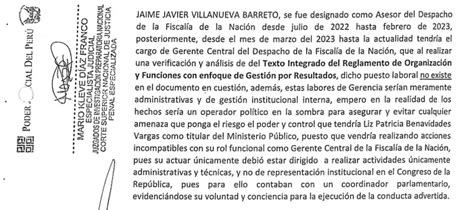 Patricia Benavides Colocó A Sus Asesores De Confianza En Puestos Que No