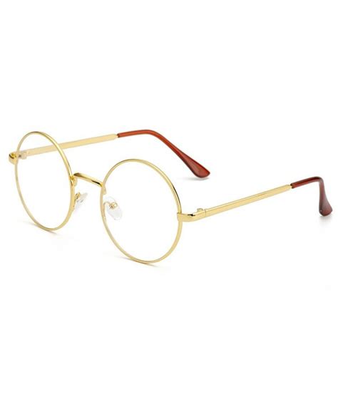 Non Prescription Round Circle Frame Clear Lens Glasses Goldclear