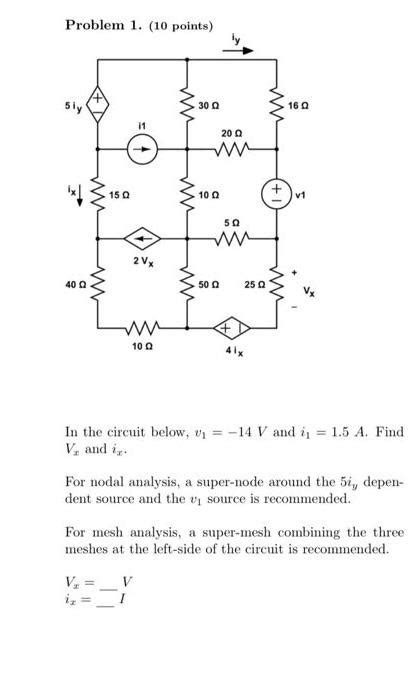 Solved Problem 1 10 Points In The Circuit Below V1−14v