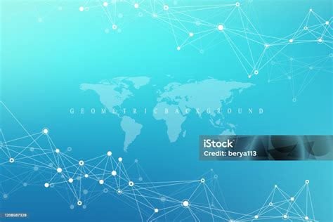 연결된 선과 점 웨이브 흐름과 숫자 추상적 인 배경 디지털 신경망 프레젠테이션을 위한 네트워크 및 연결 배경입니다 그래픽 다각형 배경입니다 벡터 일러스트레이션 노드 데이터에