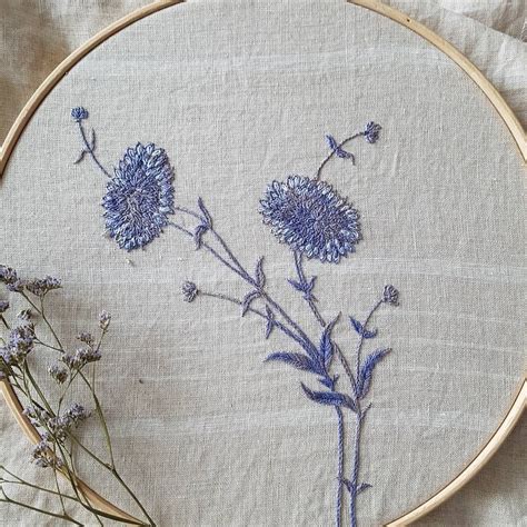백일홍자수 프랑스자수서양자수송파잠실프랑스자수프랑스자수책도안 Embroidery Cross Stitching Handcraft