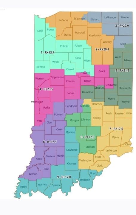 New Proposed Indiana Redistricting Map